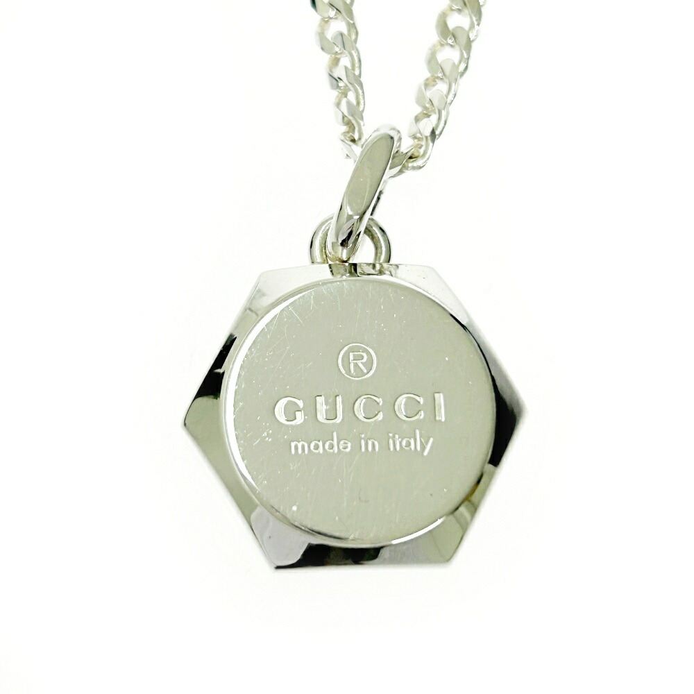 【楽天市場】【中古】【箱付き】 GUCCI グッチ シルバー ロゴ ヘキサゴン ネックレス 32.8g 925刻印 414141 ネックレス ...