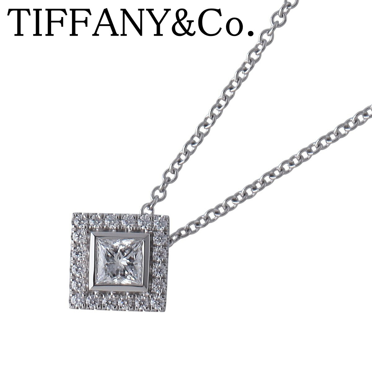 【楽天市場】ティファニー グレース ダイヤ ネックレス 中石ダイヤ約0.20ct プリンセスカット 40cm PT950 新品仕上げ済 ...