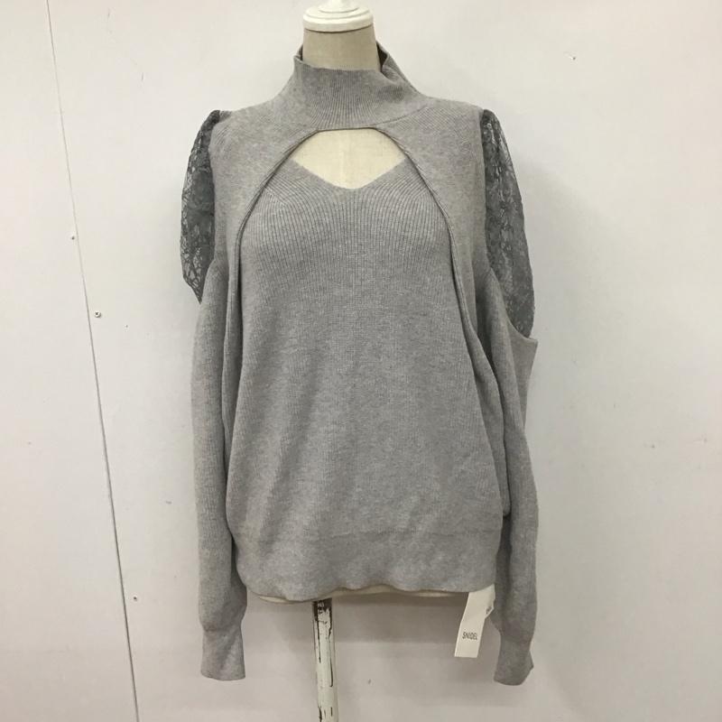 【楽天市場】SNIDEL スナイデル 長袖 ニット、セーター Knit, Sweater swnt215129 レースドッキングニット ...