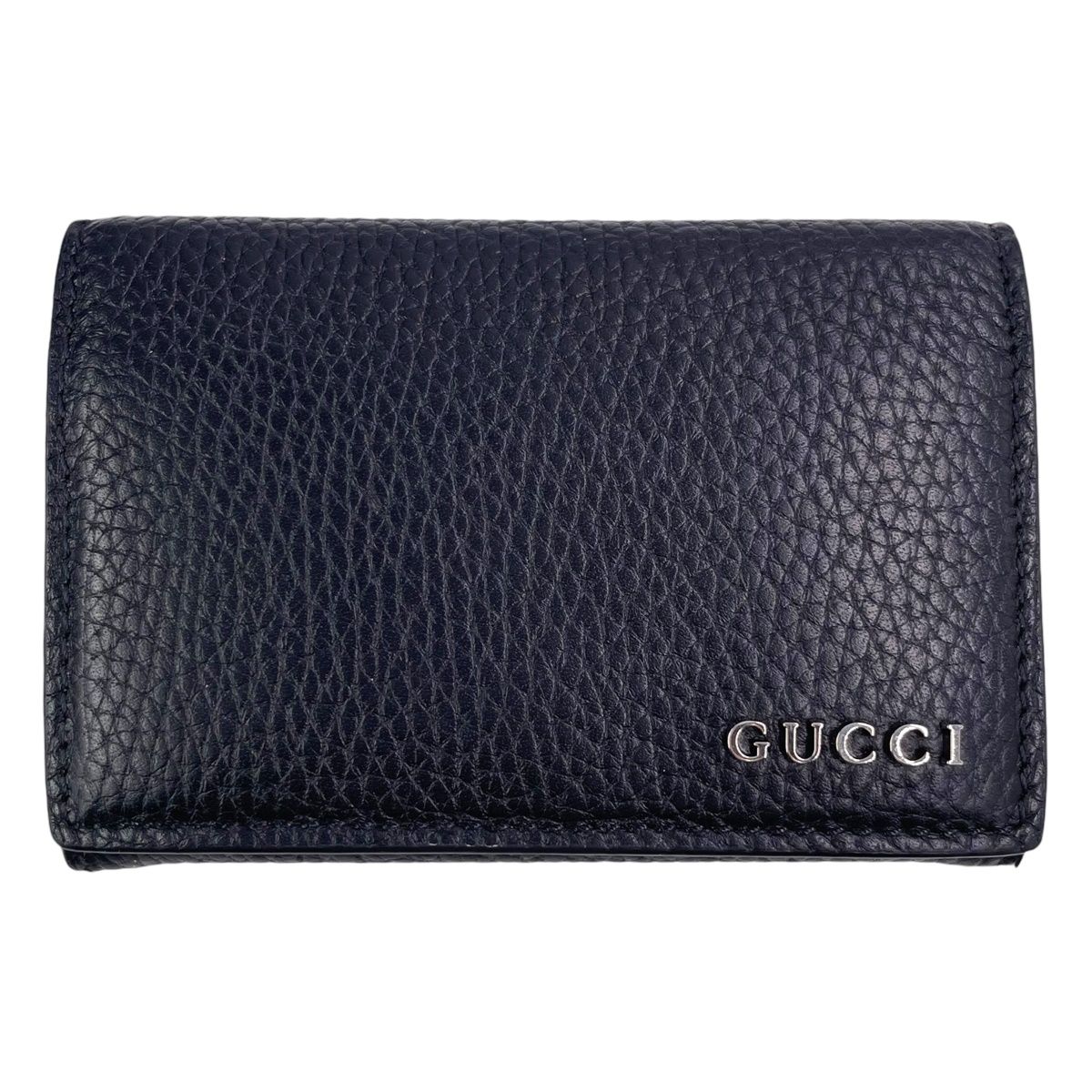 【楽天市場】【中古】 GUCCI グッチ 771152 AABXM 1000 ロゴ カードケース ウォレット財布 名刺入れ ブラック レザー ...