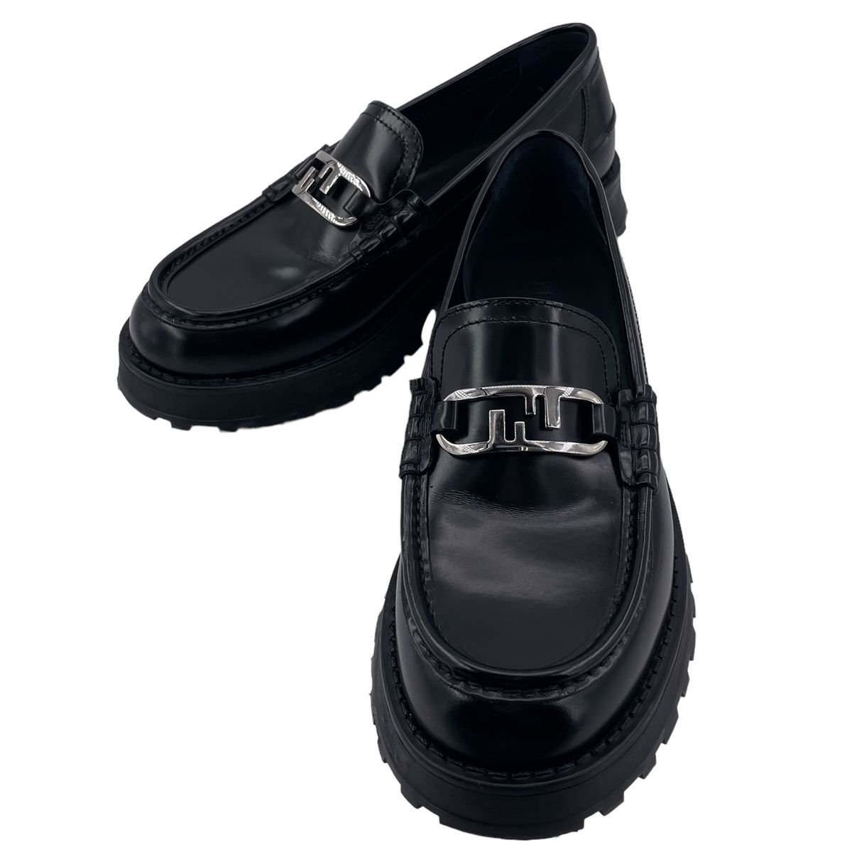 【楽天市場】【中古】Fendi フェンディ 7D1579 オーロック ローファー 黒 Uチップ サイズ8 27cm カーフスキン メンズ ...