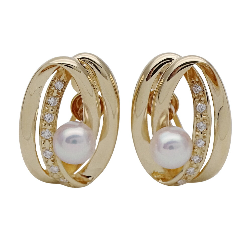 【楽天市場】【全品1000円OFFクーポン配布！13日～17日まで】タサキ TASAKI イヤリング レディース ブランド K18YG パール ダイヤモンド D0.08 D0.08 イエロー ...