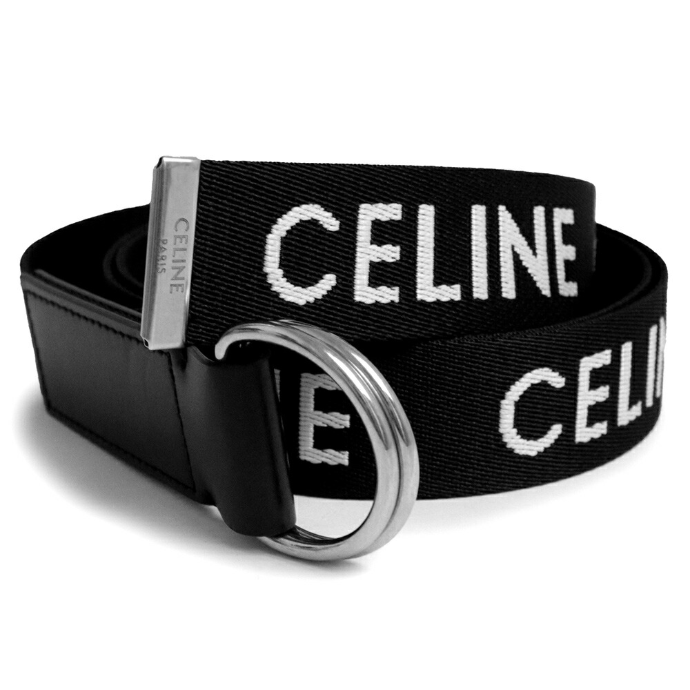 【楽天市場】【未使用 展示品】セリーヌ CELINE ミディアム ダブルリング ベルト ナイロン カーフスキン レザー ブラック 黒 シルバー金具 45AVS2AEO.38SI 箱付：ブランド ...