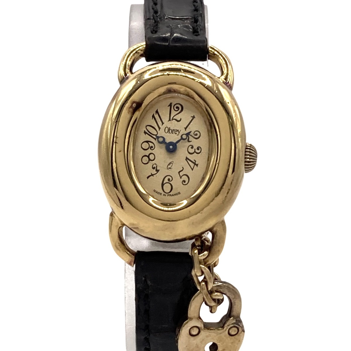 【楽天市場】【中古】Obrey(オブレイ) 腕時計 ソリッドシルバー/パドロック/クロコダイルベルト ゴールド：ブランディア 楽天市場店