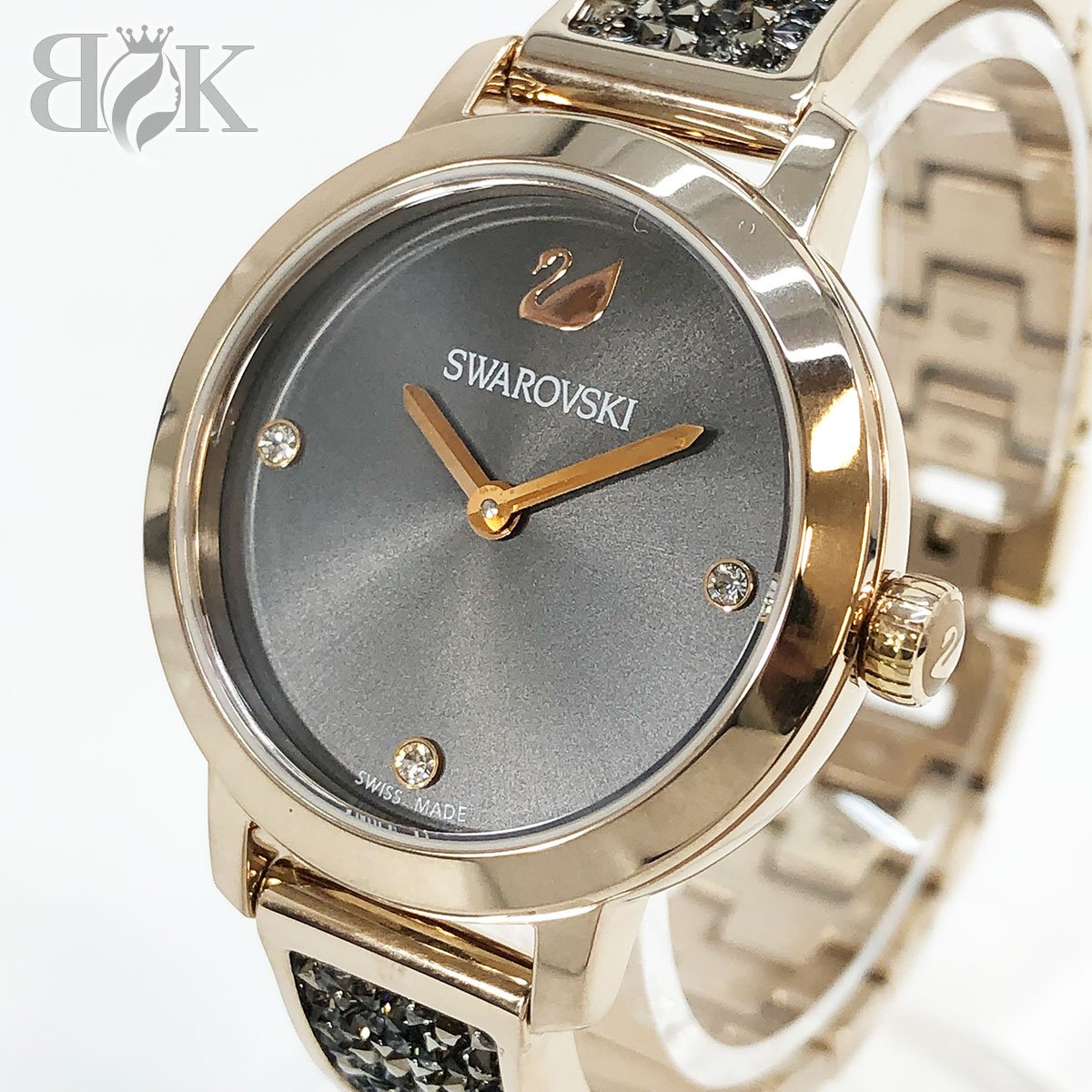【楽天市場】スワロフスキー コスミックロック レディース 時計 5466205 グレー文字盤 ピンクゴールドカラー 稼働品 SWAROVSKI ...