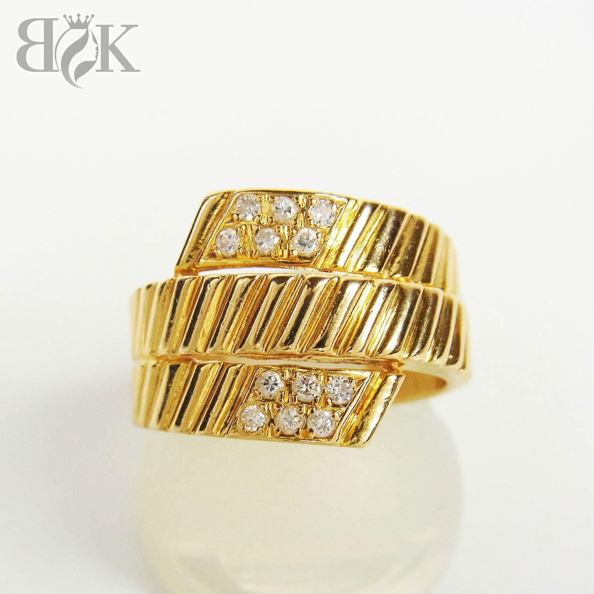 【楽天市場】K18 ダイヤ0.17ct リング 約6.6g 約11号 最大幅約14mm ゴールド 超音波洗浄済 中古品 ♪【中古】：ブランド金庫 楽天市場店