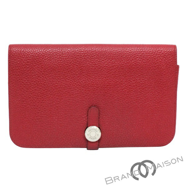 【楽天市場】Bランク エルメス ドゴンGM トゴ L刻印 ルージュ レッド 二つ折り財布 HERMES レディース red 【中古】：ブランドメゾン