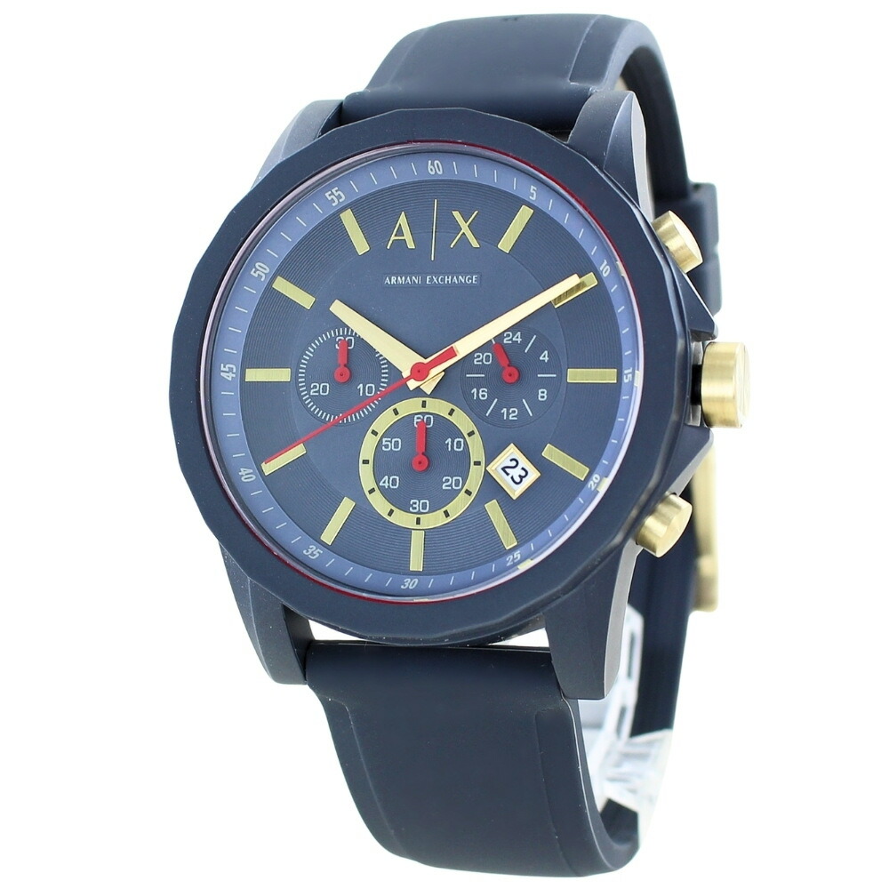 【楽天市場】アルマーニ・エクスチェンジ 時計 メンズ 父の日 腕時計 手表 OUTER BANKS クロノグラフ ダークブルー ラバー ...