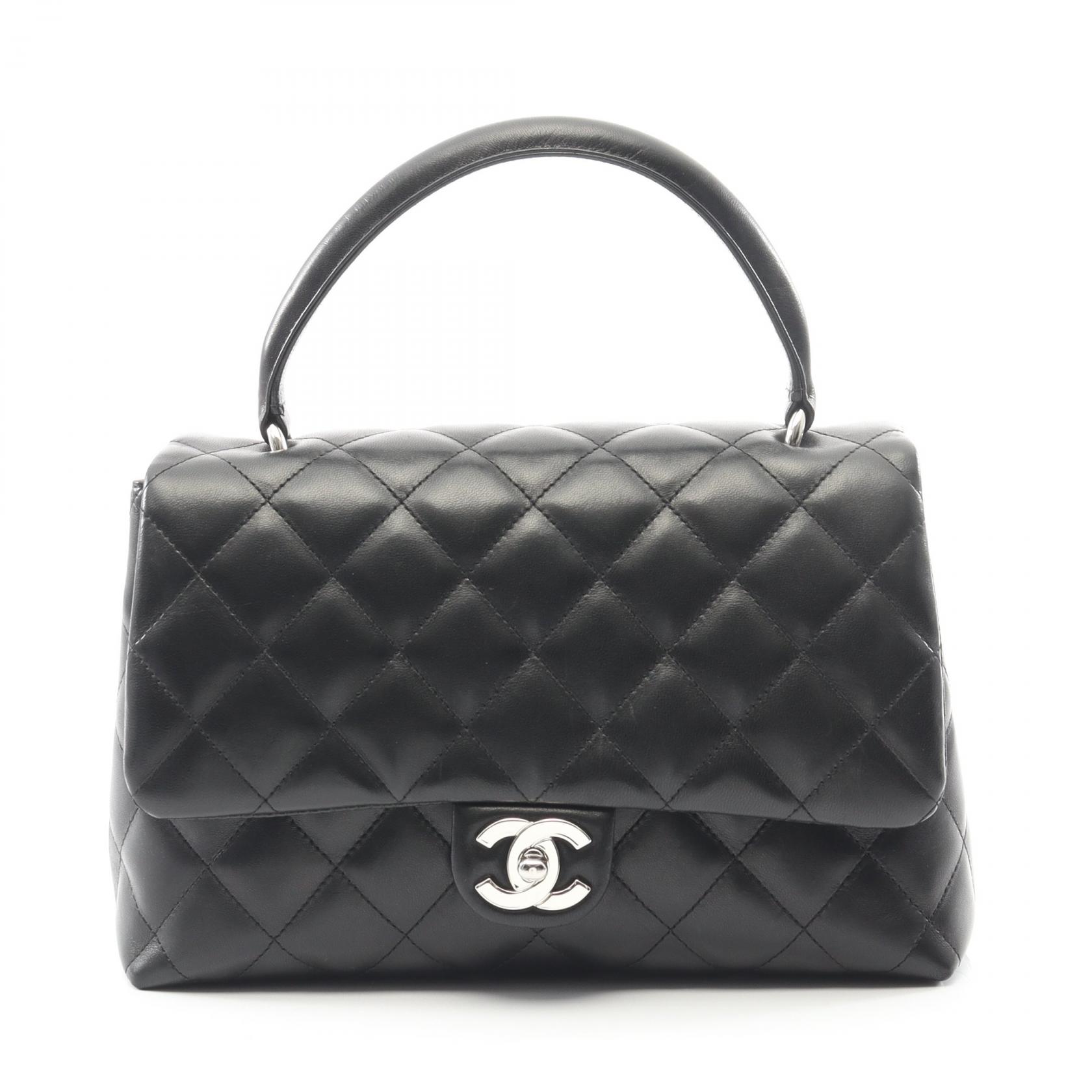 【楽天市場】シャネル CHANEL マトラッセ トップハンドル ハンドバッグ バッグ ラムスキン（羊革） レディース ブラック系 【中古 ...