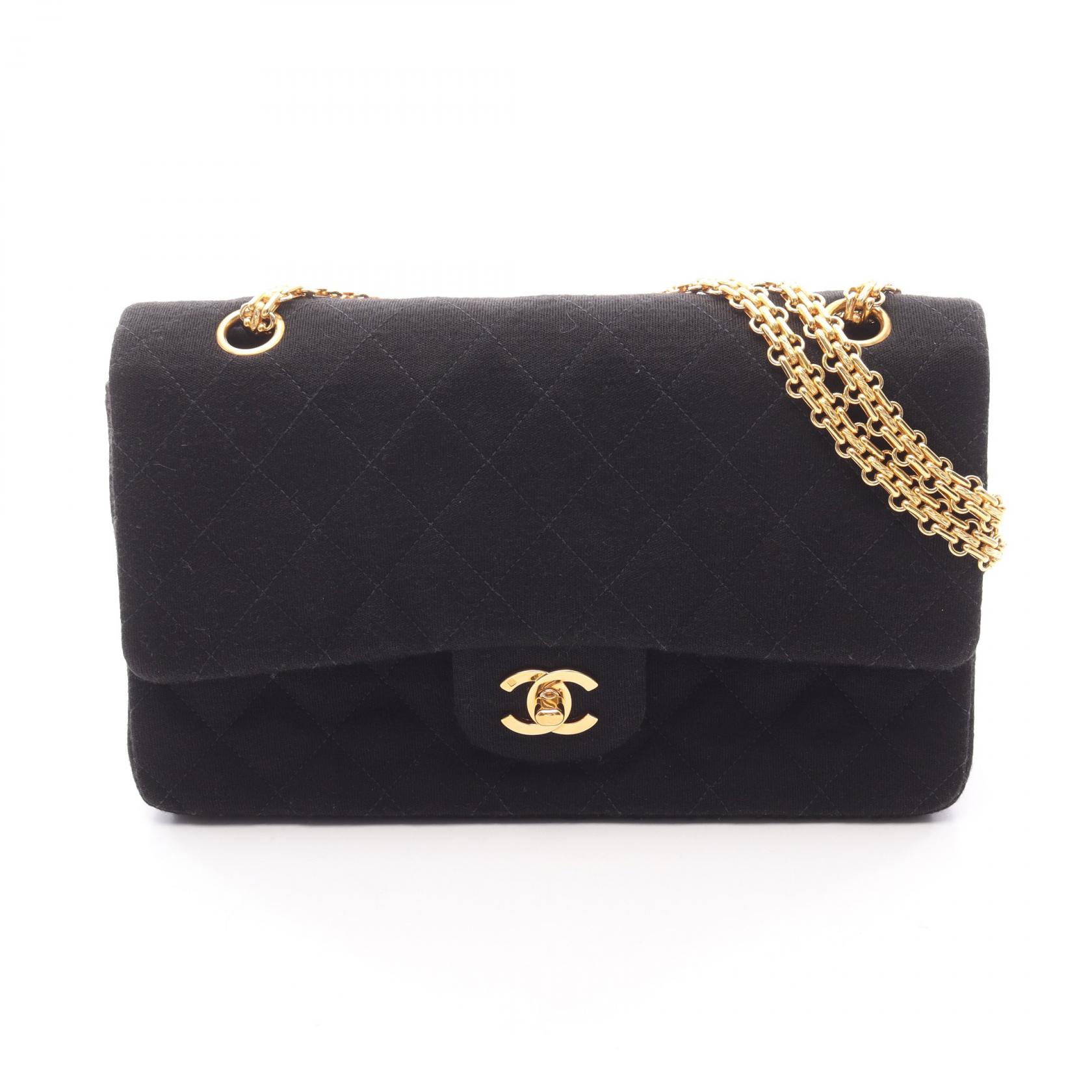 【楽天市場】シャネル CHANEL マトラッセ Wフラップ ショルダーバッグ バッグ コットンジャージー レディース ブラック系 【中古 ...