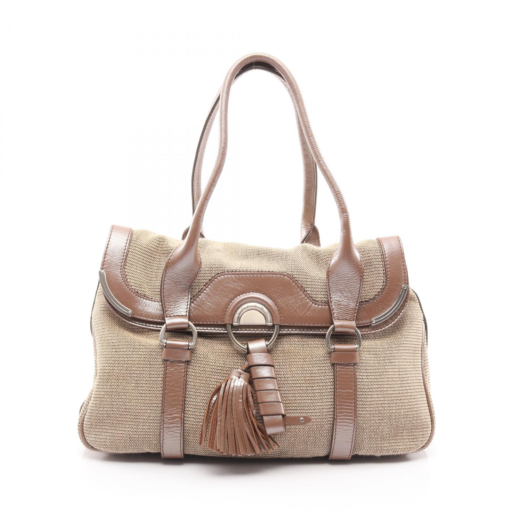 【楽天市場】≪5％OFFクーポン対象＆まとめ買い10%OFF≫セリーヌ CELINE ショルダーバッグ バッグ キャンバス レザー レディース ...