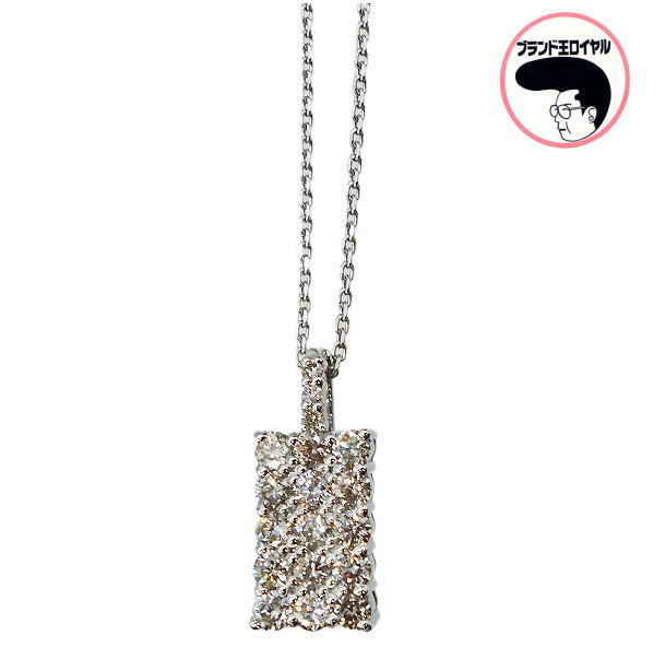 【楽天市場】ダイヤモンドネックレス Pt900/Pt850 プラチナ 0.70ct 新品 スクエア：ブランド王ロイヤル