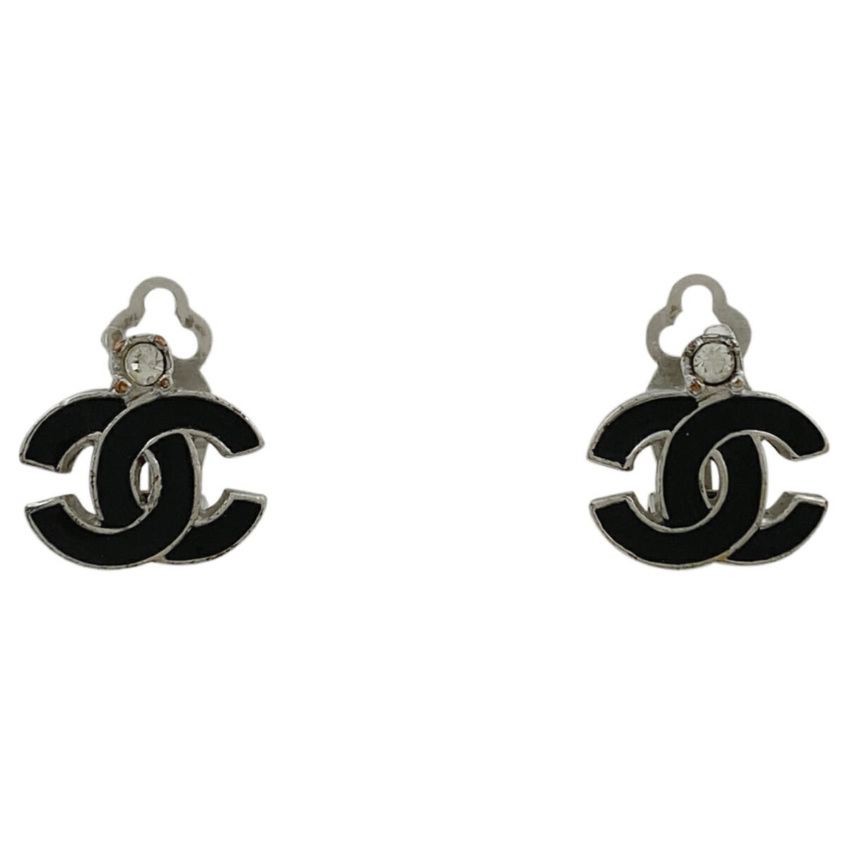 【楽天市場】【在庫一掃】 【ラッピング可】シャネル CHANEL ココマーク ラインストーン イヤリング CC イヤリング シルバーメッキ ...