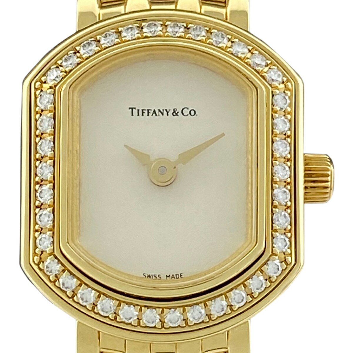 【楽天市場】【ラッピング可】 ティファニー TIFFANY&Co. マーククーペ ダイヤベゼル 腕時計 YG ダイヤモンド クォーツ シルバー ...