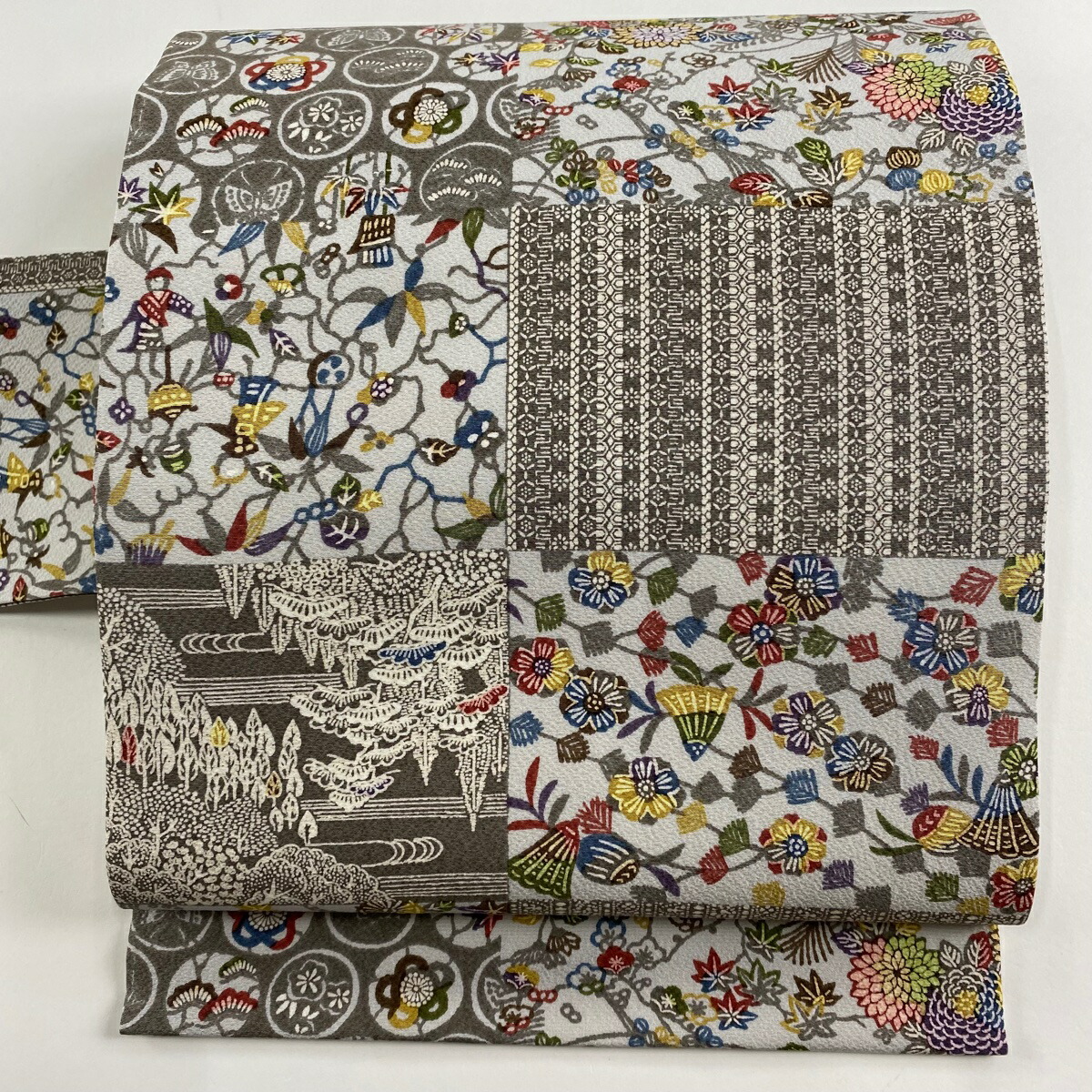 【楽天市場】名古屋帯 美品 秀品 草花 流水 灰紫 正絹 【中古】：バイセル 楽天市場店