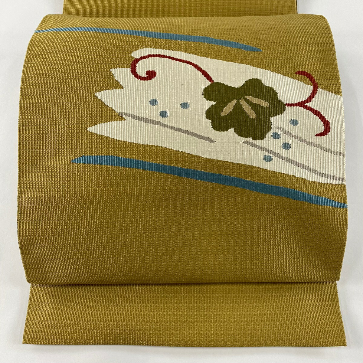 【楽天市場】名古屋帯 美品 秀品 八寸名古屋帯 松葉仕立て 花唐草 黄土色 正絹 【中古】：バイセル 楽天市場店