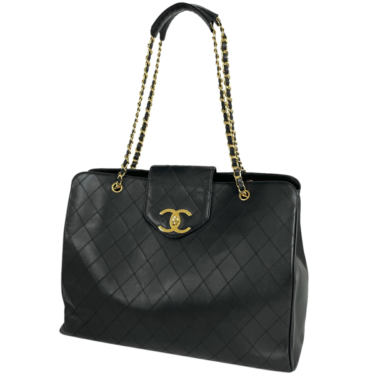 【楽天市場】シャネル CHANEL ビコローレ チェーン トートバッグ スーパーモデルバッグ ショルダーバッグ トートバッグ レザー ブラック ...