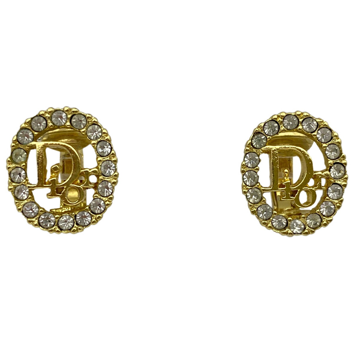 【楽天市場】【ラッピング可】クリスチャンディオール Christian Dior ロゴ ラインストーン イヤリング CD イヤリング GP ...