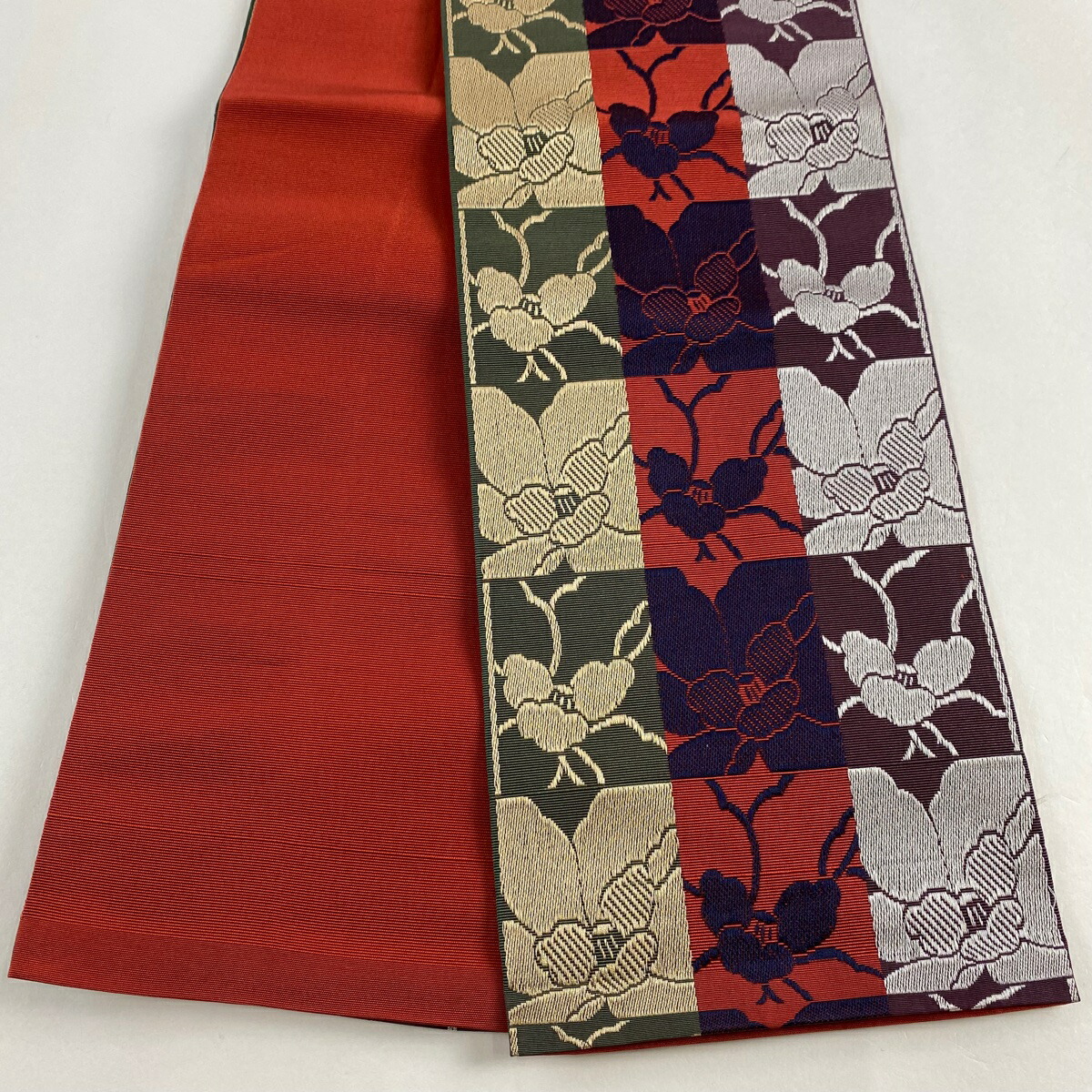 【楽天市場】半幅帯 優品 証紙有 博多織 花 朱色 正絹 【中古】：バイセル 楽天市場店