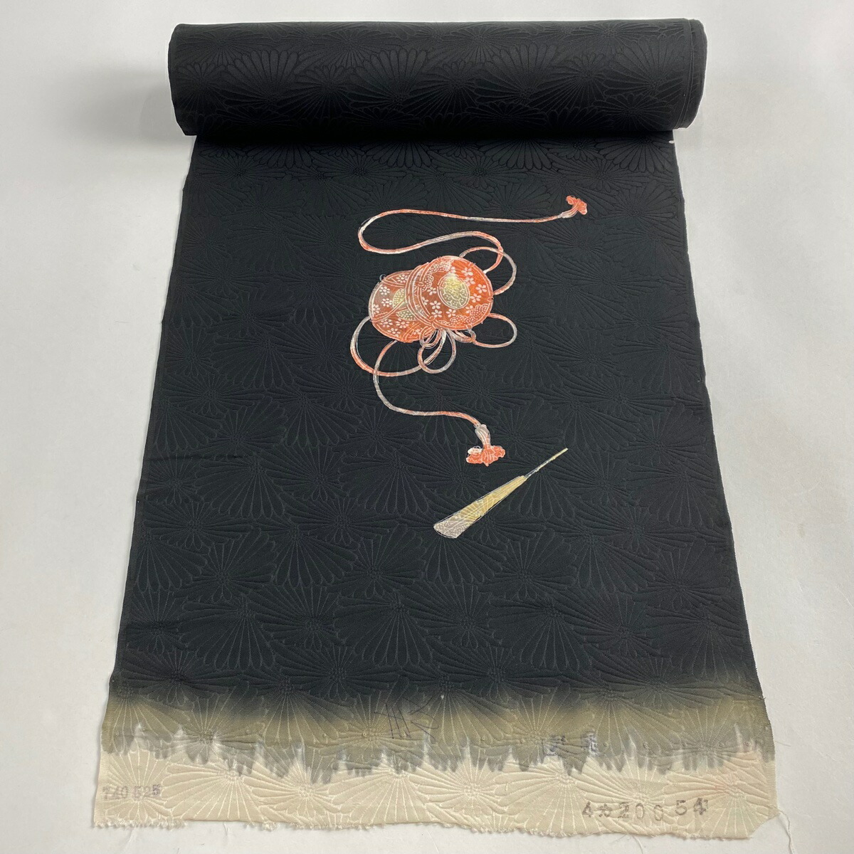 【楽天市場】反物 優品 羽尺 羽織 和装コート 鼓 扇 黒 正絹 【中古】：バイセル 楽天市場店