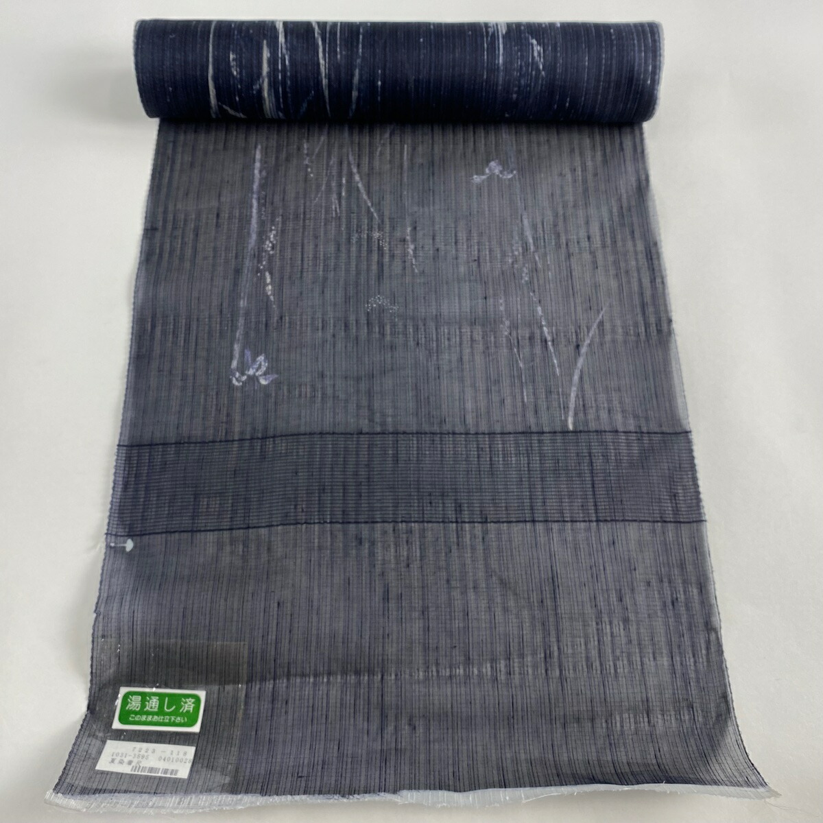 【楽天市場】反物 秀品 小紋 夏紬地 草花 青黒 正絹 【中古】：バイセル 楽天市場店