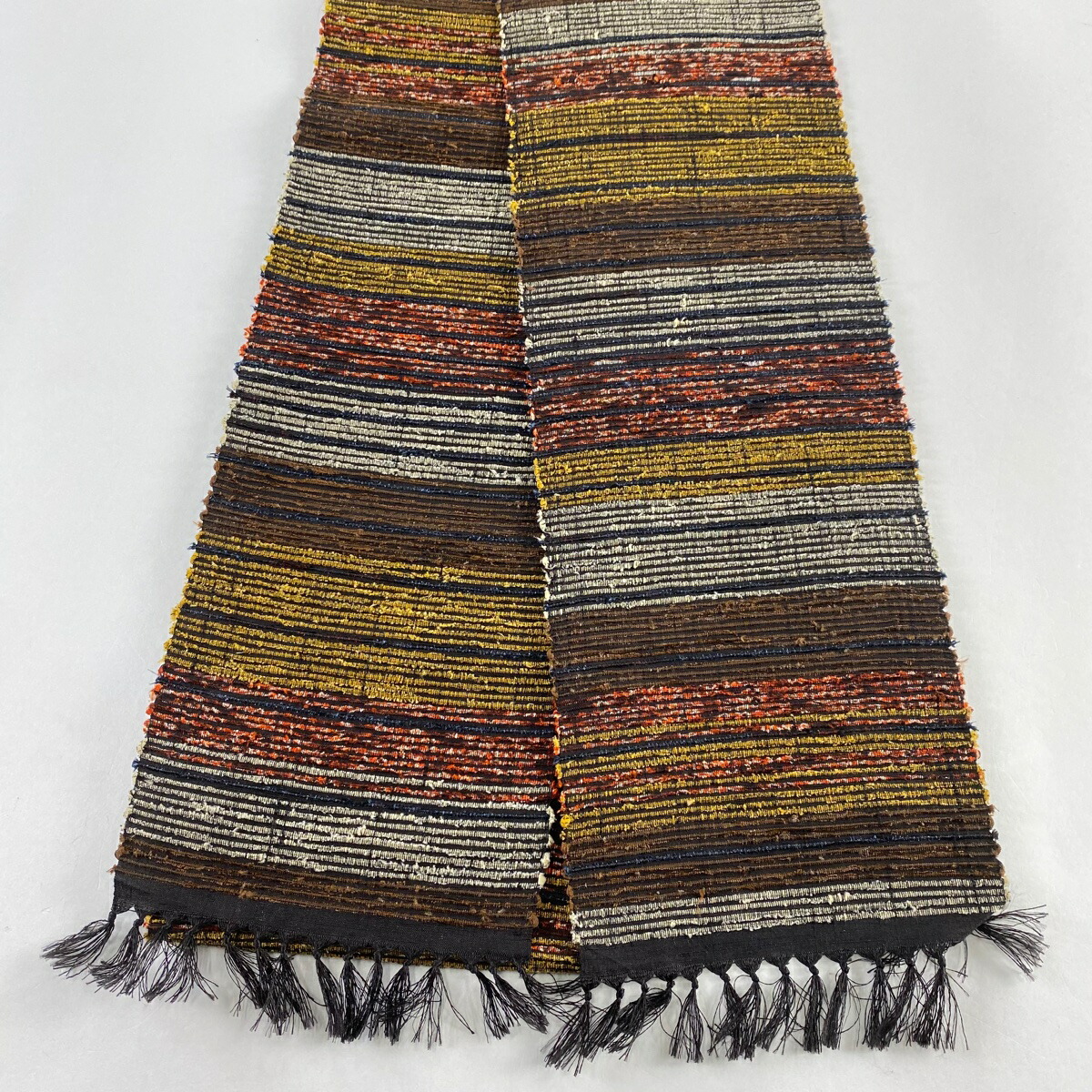 【楽天市場】半幅帯 美品 秀品 縞 焦茶色 正絹 【中古】：バイセル 楽天市場店