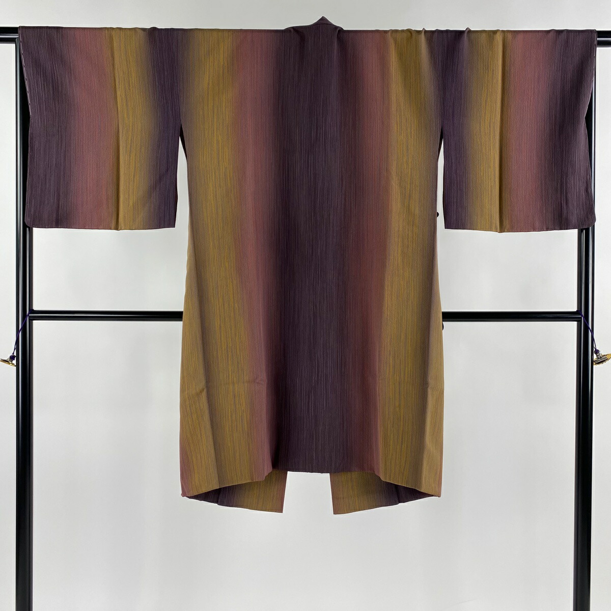 【楽天市場】道中着 身丈105cm 裄丈69cm L 和装コート 縦縞模様 縦ぼかし 紫 正絹 美品 逸品 【中古】 msp50：バイセル 楽天市場店