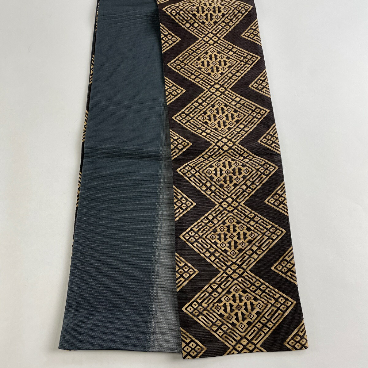 【楽天市場】半幅帯 美品 名品 菱 幾何学 焦茶色 正絹 【中古】：バイセル 楽天市場店