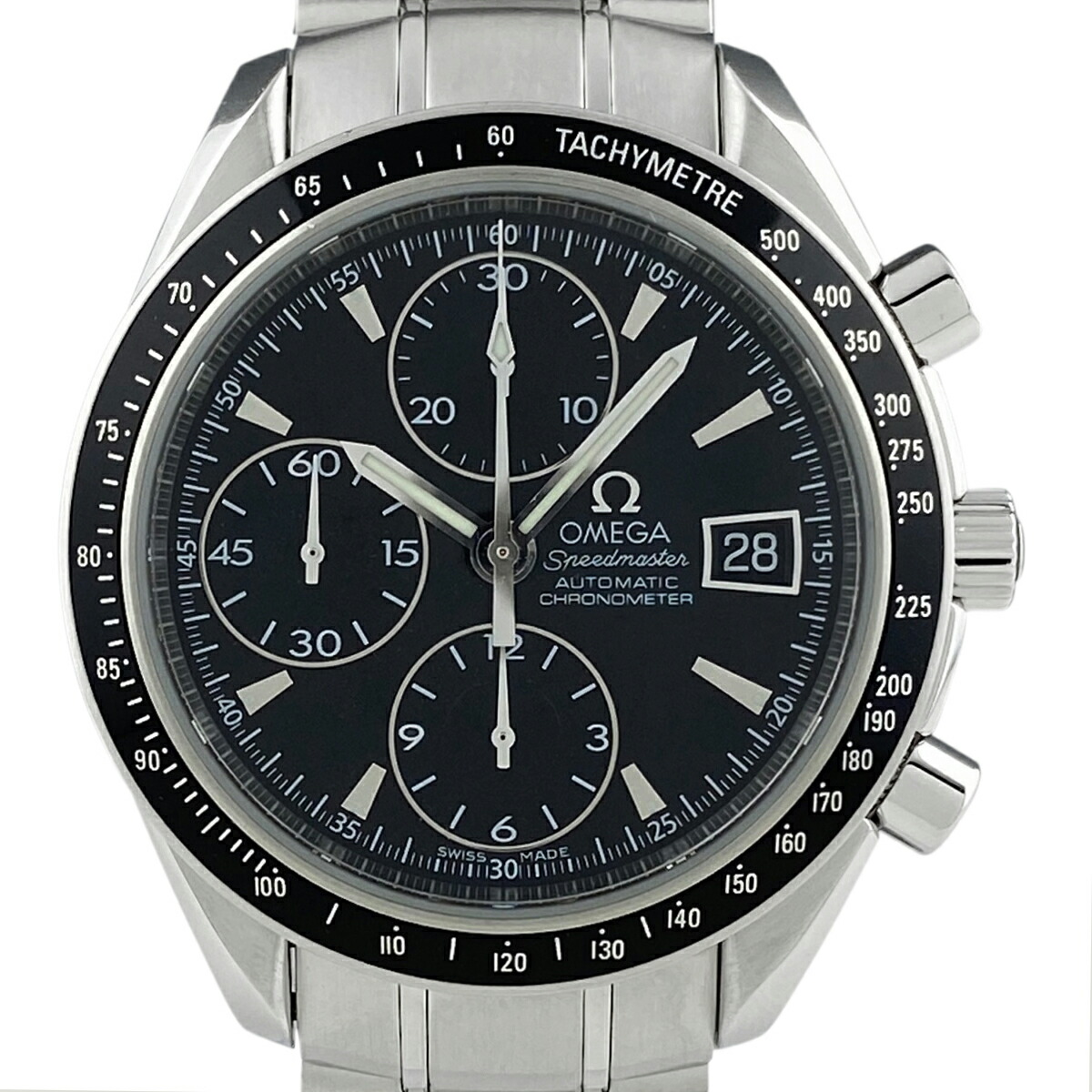 【楽天市場】【ラッピング可】 オメガ OMEGA スピードマスター デイト 3210.50 腕時計 SS 自動巻き ブラック メンズ 【中古 ...