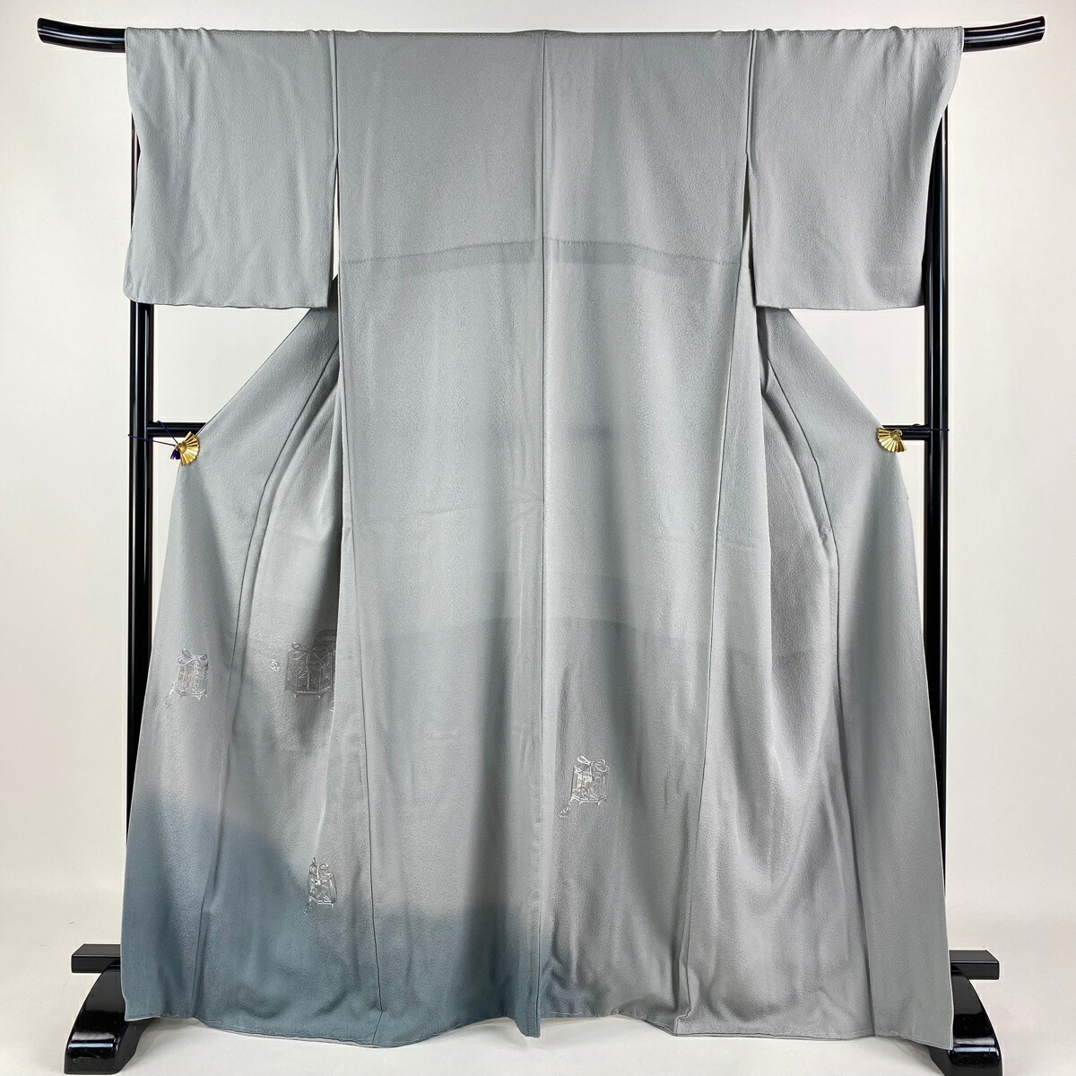 【楽天市場】付下げ 身丈165.5cm 裄丈69cm L 袷 貝桶 貝合わせ 刺繍 ぼかし 青灰色 正絹 秀品 【中古】：バイセル 楽天市場店