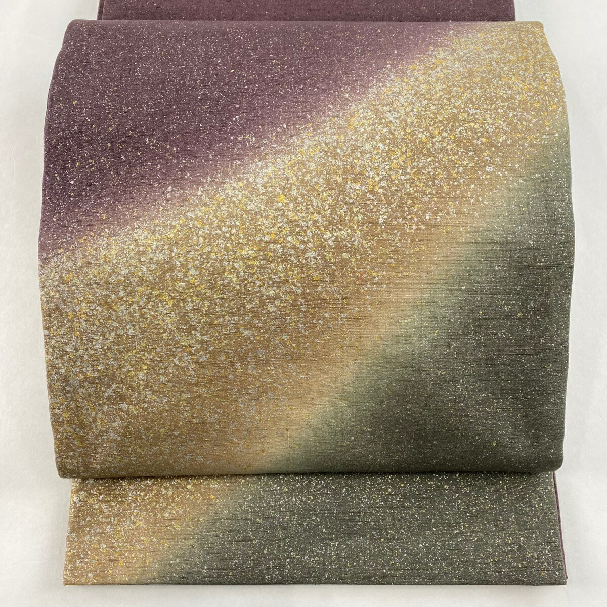 【楽天市場】袋帯 美品 名品 落款あり 幾何学 金銀彩 茶緑色 お太鼓柄 正絹 【中古】：バイセル 楽天市場店