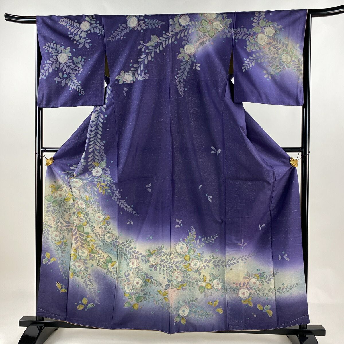 【楽天市場】訪問着 身丈160.5cm 裄丈65.5cm M 袷 辻が花柄 銀通し ぼかし 紫 正絹 秀品 【中古】：バイセル 楽天市場店