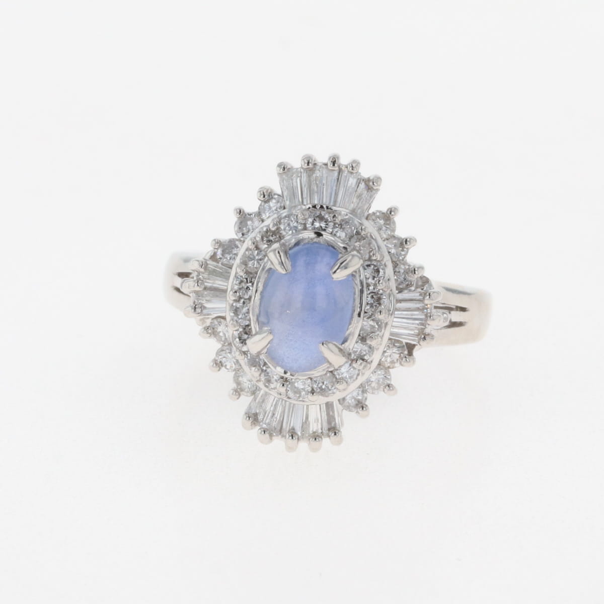 【楽天市場】【最終値引き】 【ラッピング可】 スターサファイア デザインリング プラチナ 指輪 メレダイヤ リング 9号 Pt900 ...