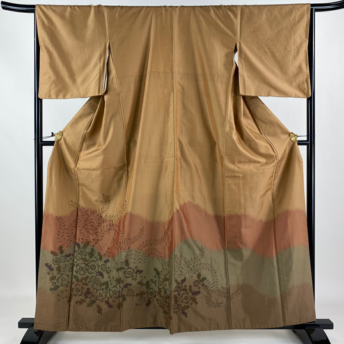 【楽天市場】訪問着 身丈161cm 裄丈66cm M 袷 紬地 辻が花 金彩 ぼかし 茶色 正絹 美品 秀品 【中古】：バイセル 楽天市場店