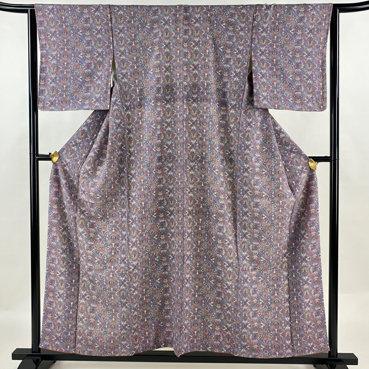 【楽天市場】小紋 身丈156.5cm 裄丈64cm M 袷 草花 羽根 薄紫 正絹 美品 優品 【中古】：バイセル 楽天市場店