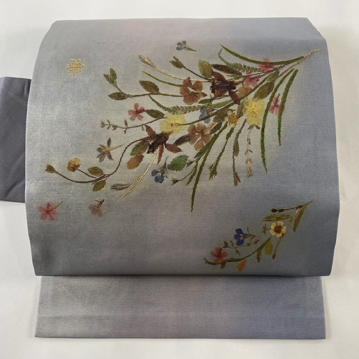 【楽天市場】名古屋帯 美品 優品 草花 箔 銀彩 灰紫 正絹 【中古】 msp30：バイセル 楽天市場店