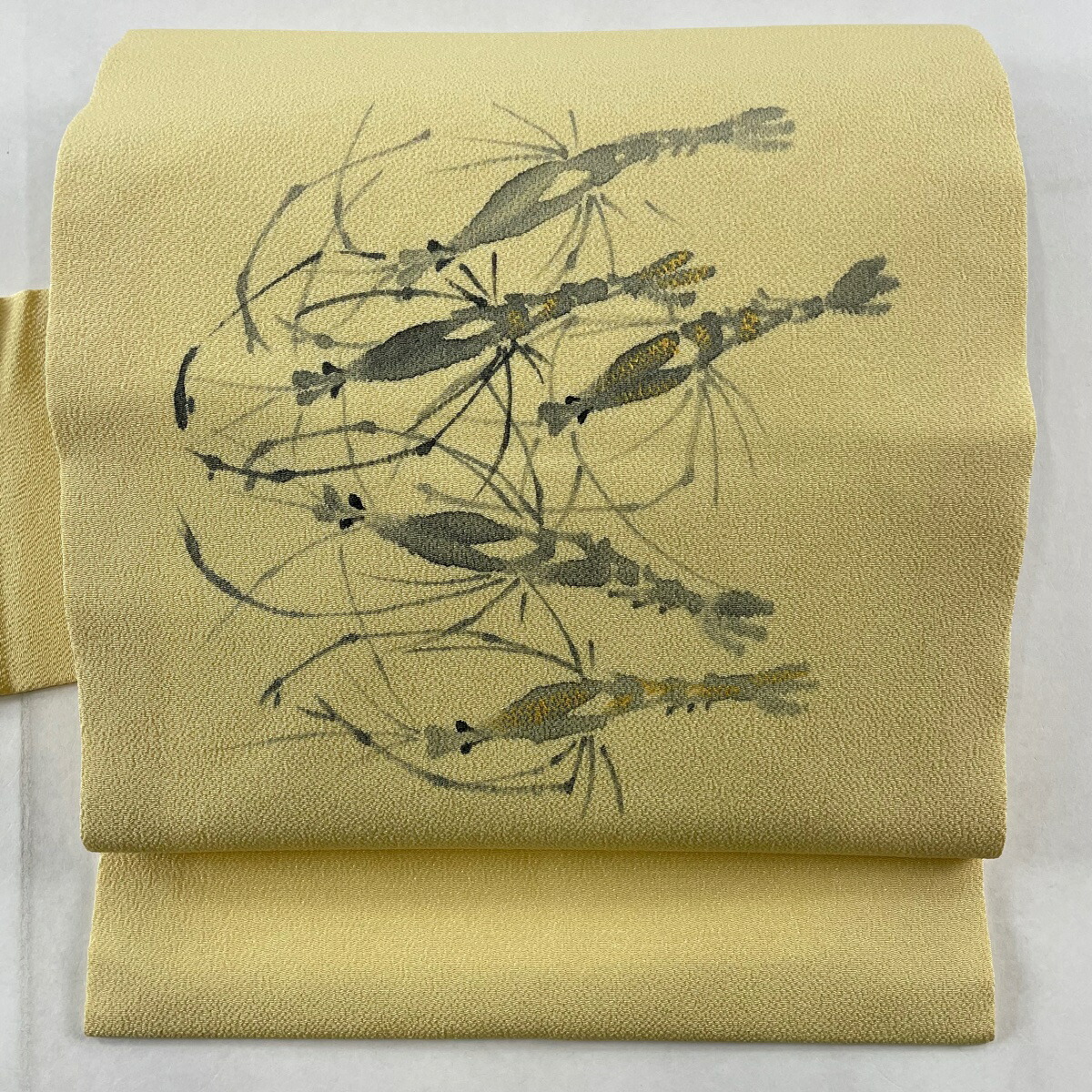 【楽天市場】名古屋帯 美品 秀品 海老 縮緬 金彩 黄色 正絹 【中古】：バイセル 楽天市場店