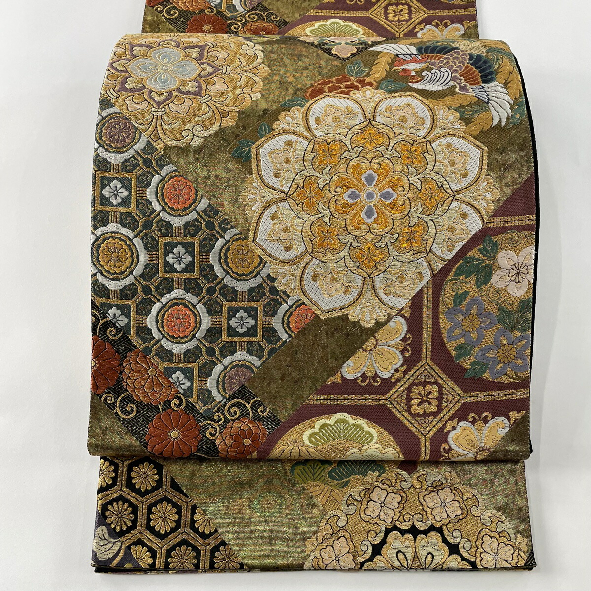 【楽天市場】袋帯 美品 秀品 華文 花鳥 刺繍 金糸 金色 六通 正絹 【中古】：バイセル 楽天市場店