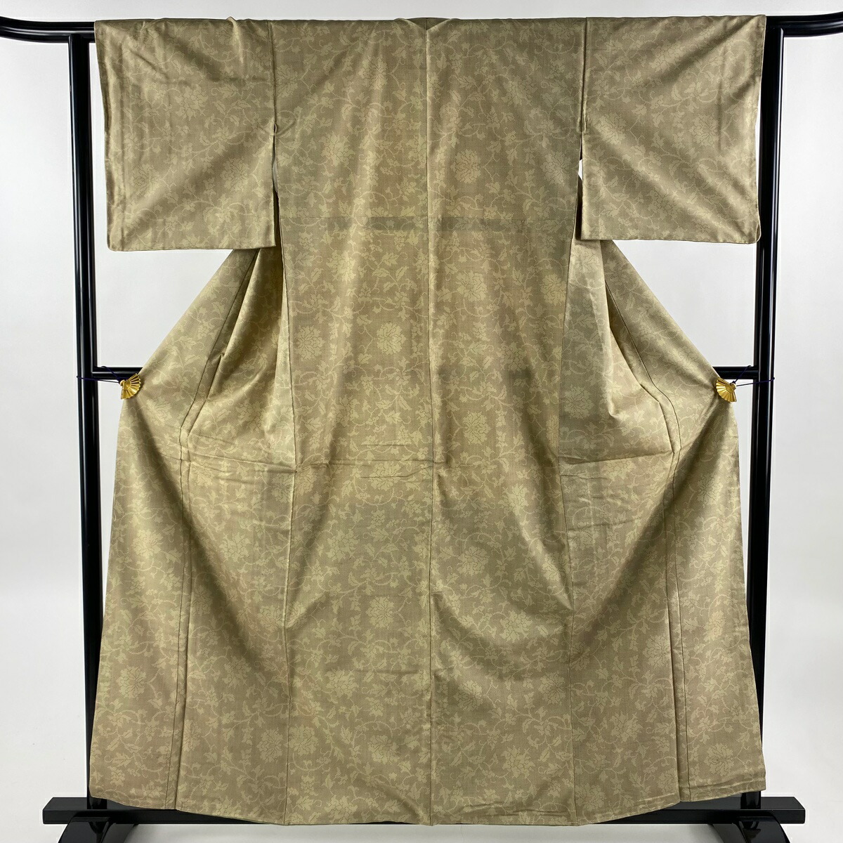 【楽天市場】大島紬 身丈160cm 裄丈63cm S 袷 草木染 証紙あり 花唐草 焦茶色 正絹 美品 秀品 【中古】 msp50：バイセル ...