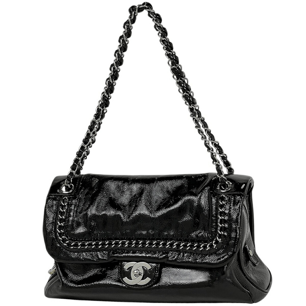 【楽天市場】シャネル CHANEL ココマーク チェーン ショルダーバッグ ラグジュアリー ショルダーバッグ パテントレザー ブラック ...