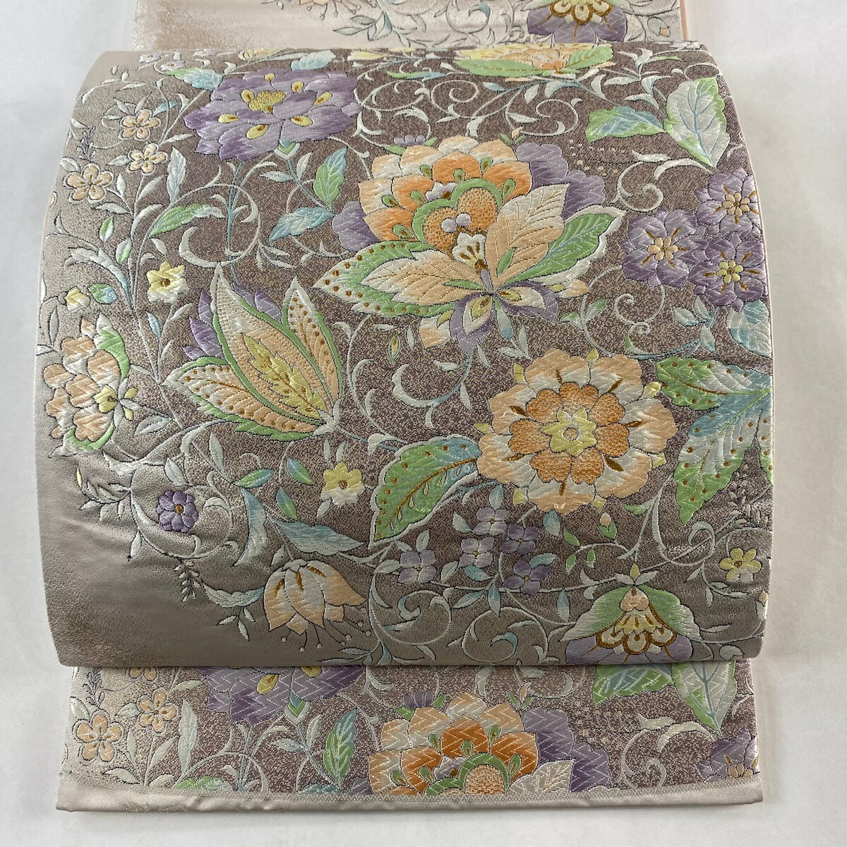 【楽天市場】袋帯 美品 秀品 関西仕立て 異国の唐花 金糸 唐織 薄ピンク 六通 正絹 【中古】：バイセル 楽天市場店