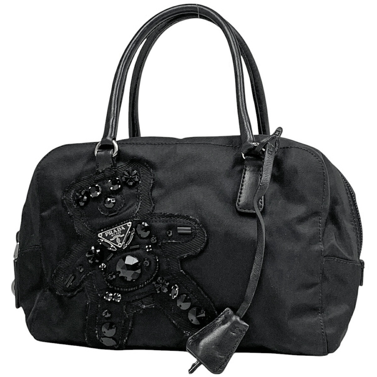 【楽天市場】プラダ PRADA ロゴプレート ハンドバッグ ミニボストン クマモチーフ ビーズ 刺繍 手提げ ハンドバッグ ナイロン ネロ ...