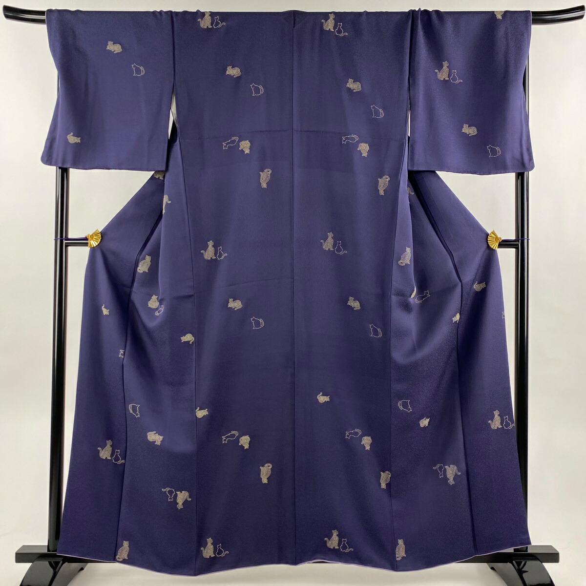 【楽天市場】小紋 身丈160.5cm 裄丈70cm L 袷 ねこ 青紫 正絹 美品 逸品 【中古】：バイセル 楽天市場店