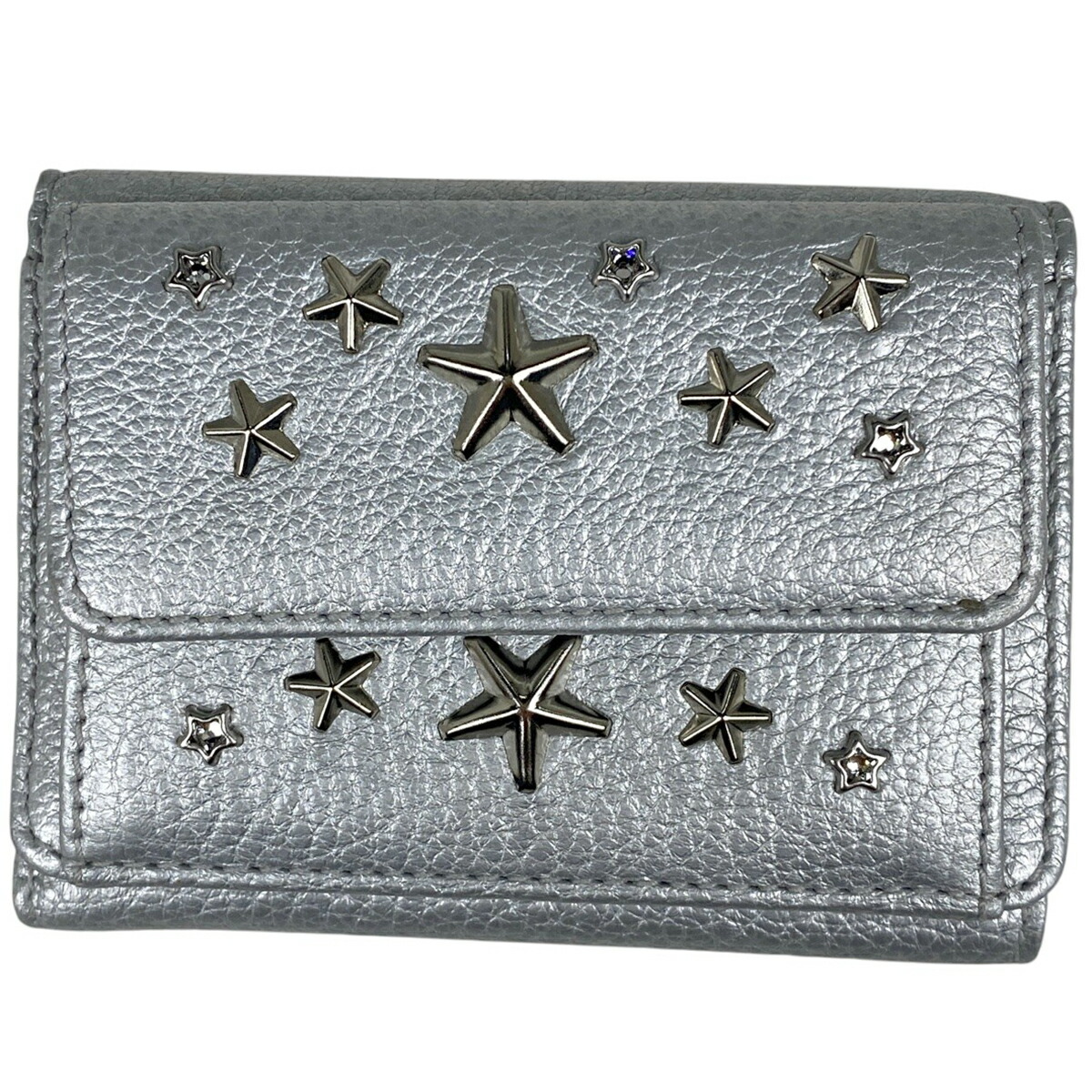 【楽天市場】【ラッピング可】ジミーチュウ JIMMY CHOO スタッズ 三つ折り 財布 スター ラインストーン 三つ折り財布 レザー ...