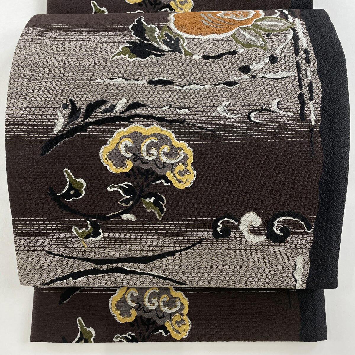 【楽天市場】袋帯 美品 秀品 生り物 草花 刺繍 茶紫 六通 正絹 【中古】：バイセル 楽天市場店