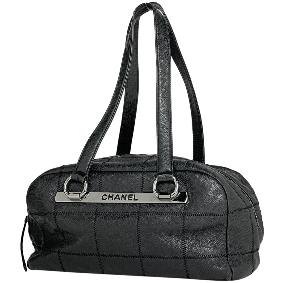 【楽天市場】シャネル CHANEL チョコバー ハンドバッグ ショルダーバッグ 手提げ ロゴ ミニボストン ハンドバッグ レザー ブラック ...