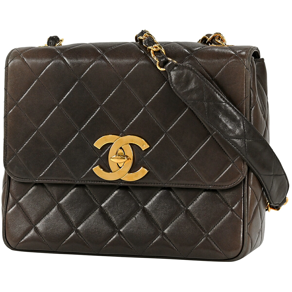 【楽天市場】シャネル CHANEL ココマーク チェーン ショルダーバッグ マトラッセ レザー ブラック レディース 【中古】：バイセル 楽天市場店