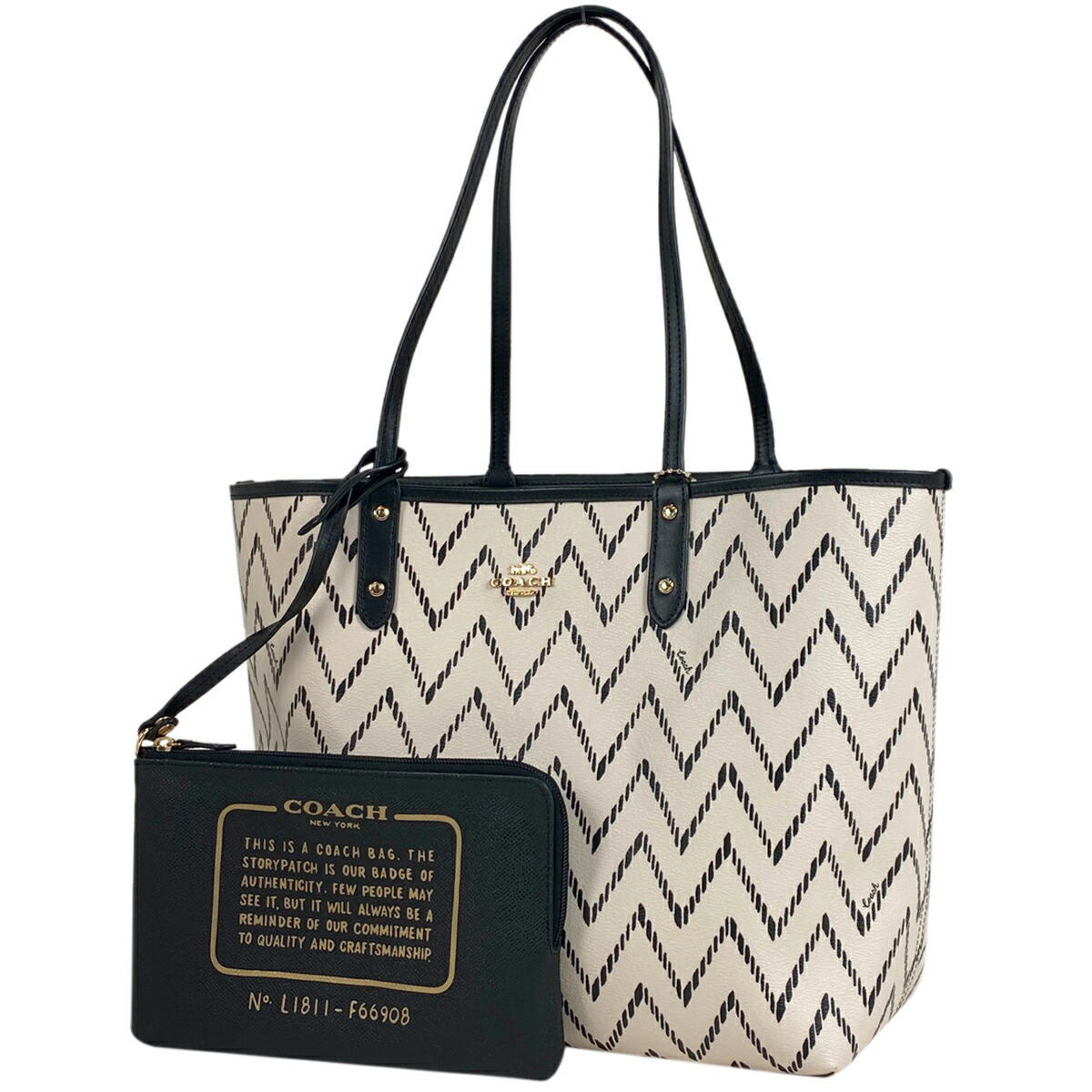 【楽天市場】コーチ COACH ロゴ トートバッグ リバーシブル ショルダーバッグ トートバッグ コーティングキャンバス ホワイト ブラック ...