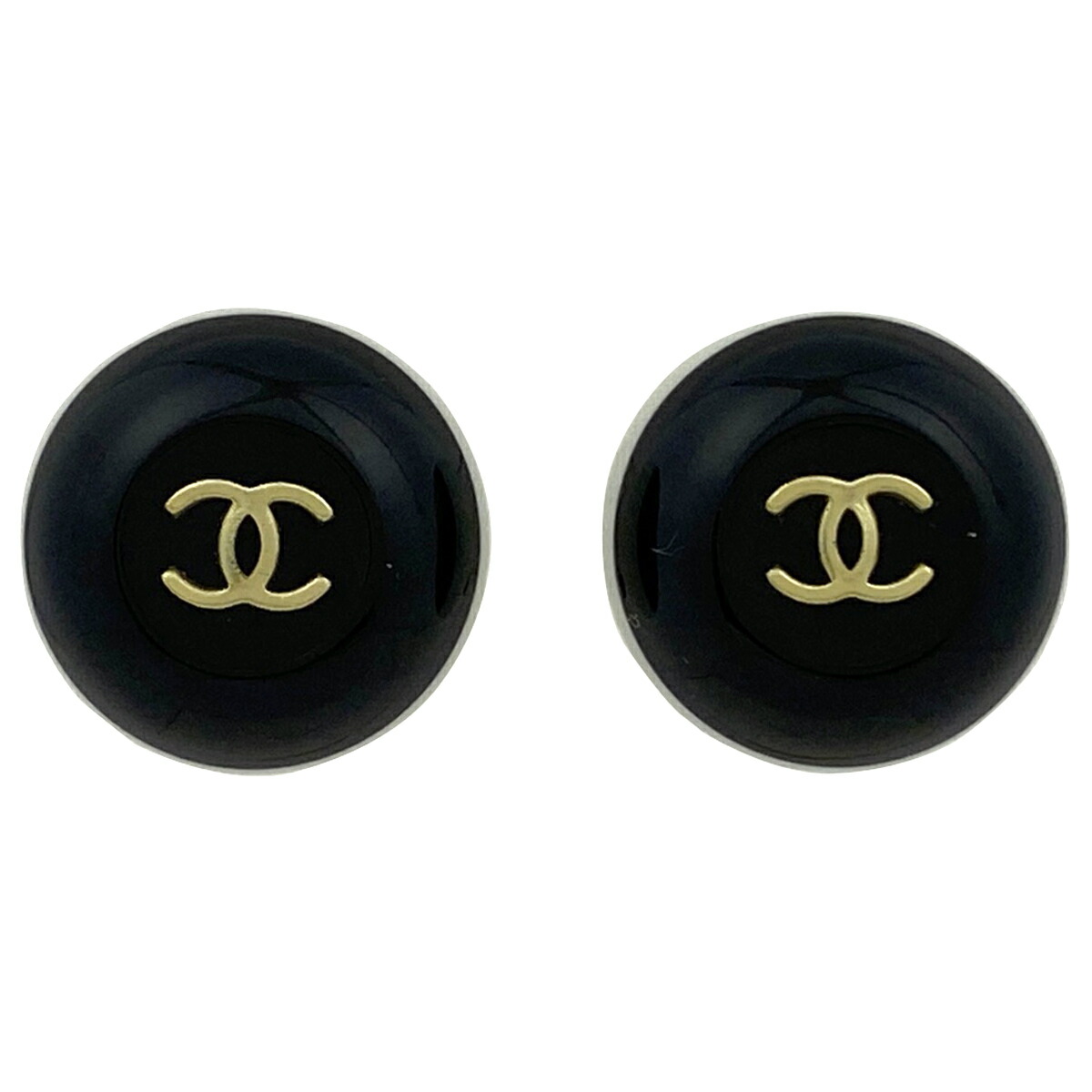 【楽天市場】【ラッピング可】シャネル CHANEL ココマーク ラウンド イヤリング 丸型 イヤリング プラスチック GP ブラック ホワイト ...