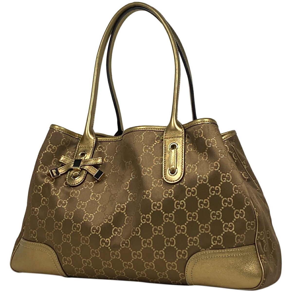 【楽天市場】グッチ GUCCI プリンシー トートバッグ ショルダーバッグ リボン GGキャンバス ブラウン ゴールド 163805 レディース 【中古】：バイセル 楽天市場店